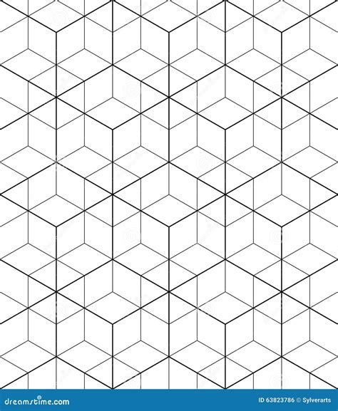 Monochrome Abstract Textured Geometric Seamless Pattern With Geo Stock