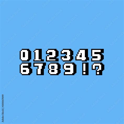 Pixel Art Cartoon Number Set Stock Vector Adobe Stock