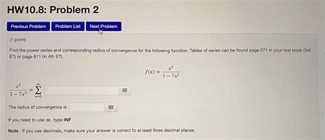 Solved HW Problem Previous Problem Problem List Next Chegg Com