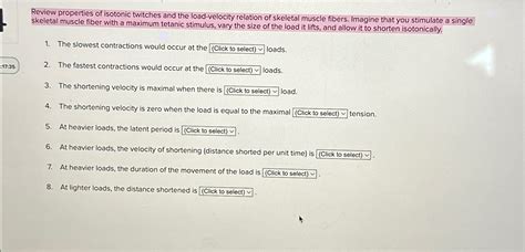 Solved Review Properties Of Isotonic Twitches And The