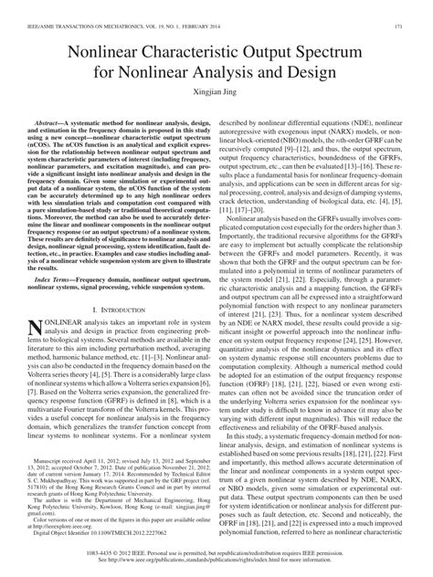 Pdf Nonlinear Characteristic Output Spectrum