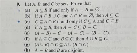Solved 9 Let A B And C Be Sets Prove That A AB If Chegg Com