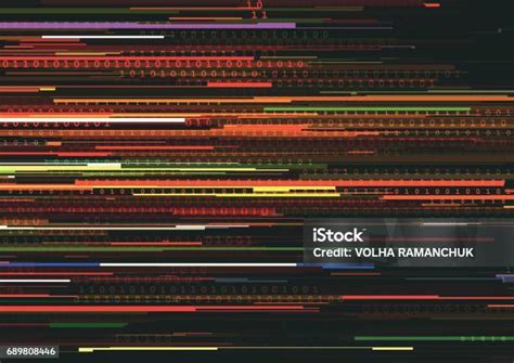 Glitched 수직 줄무늬와 추상 배경 두 이진수 0과 1로 스트림 라인 이진 코드 배경 1에 대한 스톡 벡터 아트 및 기타