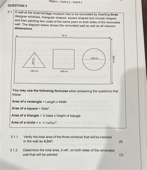 Solved Term 3 Task 6 2 Paper 2 Question 3 3 1 A Wall At