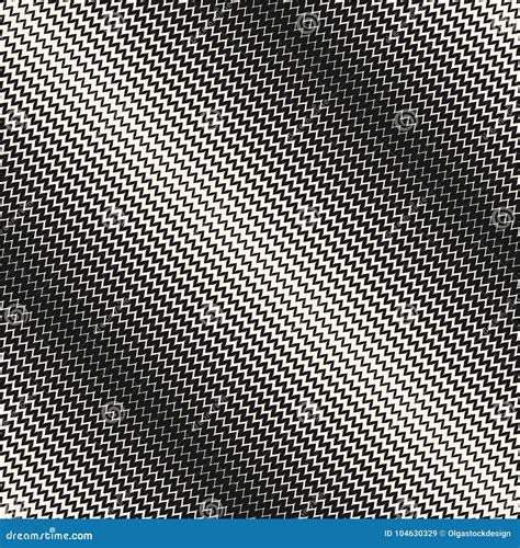 Vector Halftone Seamless Pattern Diagonal Zig Zag Lines Stock Vector