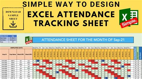 design a fully automatic attendance sheet in excel download sample attendance sheet youtube