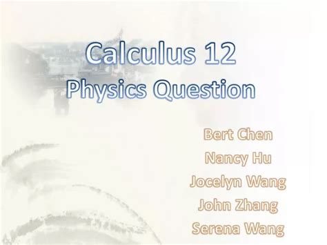 PPT Calculus Physics Question PowerPoint Presentation Free Download ID