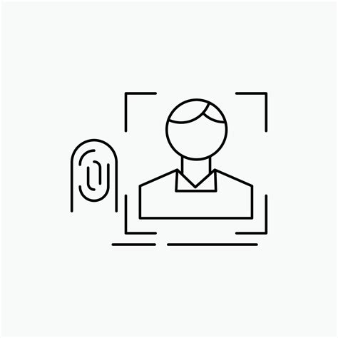 Finger Fingerprint Recognition Scan Scanning Line Icon Vector Isolated Illustration