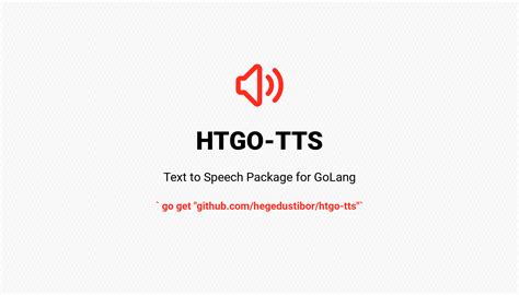 Github Hegedustibor Htgo Tts Text To Speech Package For Golang