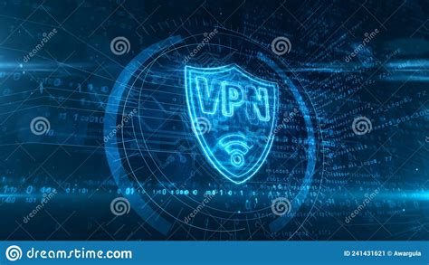 Vpn Neon Sign Abstract Concept 3d Illustration Stock Illustration