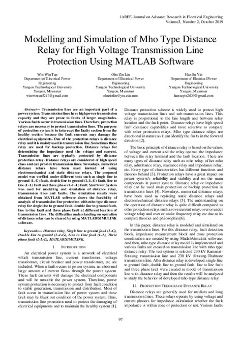 pdf modelling and simulation of mho type distance relay for high voltage transmission line