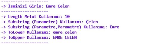 c string metotları nedir emre Çelen