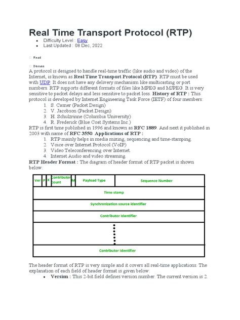 Real Time Transport Protocol Download Free Pdf Wide Area Network