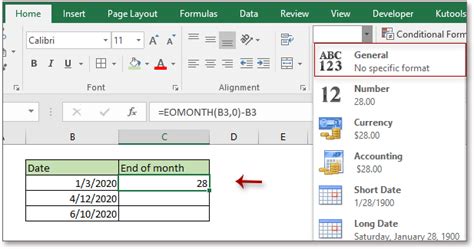 excel formula calculate days remaining in month