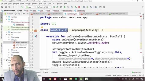 76 Android Kotlin Navigation Drawer App Run Navigationview With Toggle