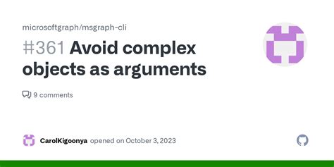 Avoid Complex Objects As Arguments · Issue 361 · Microsoftgraphmsgraph Cli · Github