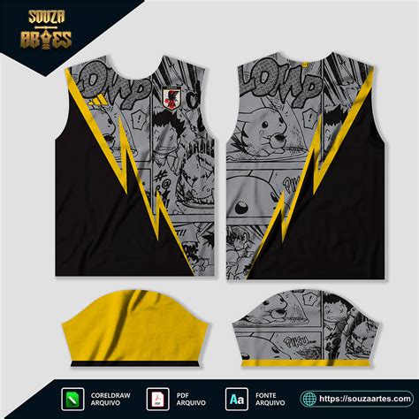 Arte Vetor Camisa Japão Conceito Pikachu 2023 Souza Artes