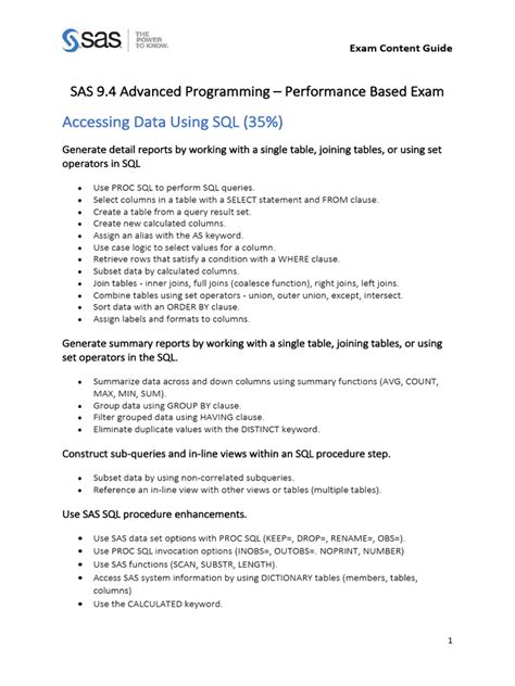 Advanced Programming Sas94 Pdf Table Database Computer Data