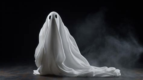White Ghost On Dark Background Premium Ai Generated Image
