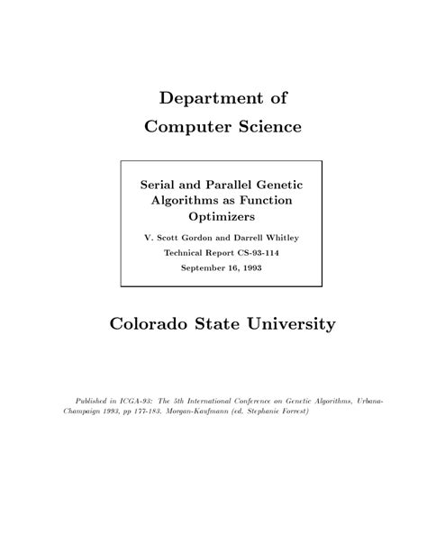 pdf serial and parallel genetic algorithms as function optimizers