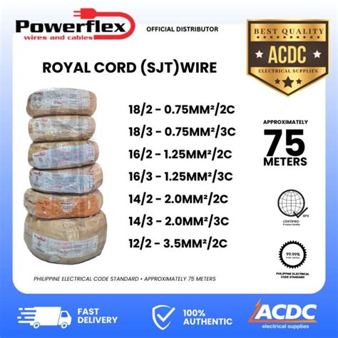 Royal Cord Powerflex Wire 75meters 2c 3c Electrical Wire Lazada Ph
