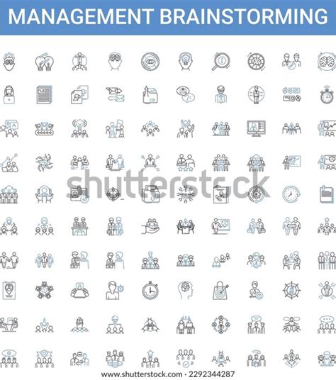 Management Brainstorming Outline Icons Collection Brainstorming Stock