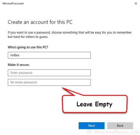 Create Local Admin Account Without Password In Windows 11 10