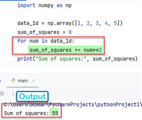 6 способов найти сумму квадратов в Numpy Python