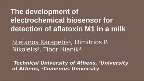 Pdf The Development Of Electrochemical Biosensor For Detection Of Aflatoxin M1 In A Milk