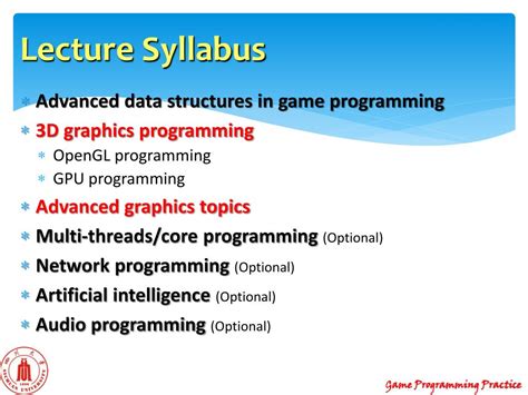 ppt game programming practices course introduction powerpoint presentation id 6886861