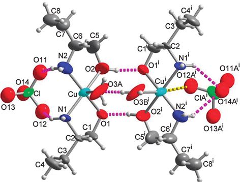 Dimeric Unit In 9 50 Thermal Ellipsoids The Right Moiety Shows The