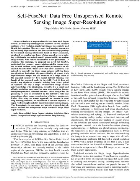 Pdf Self Fusenet Data Free Unsupervised Remote Sensing Image Super