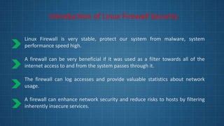 The Perfect Linux Security Firewalls PPTX Operating Systems Computer Software And Applications