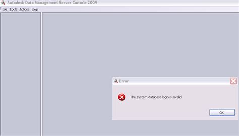 The System Database Login Is Invalid Autodesk Community