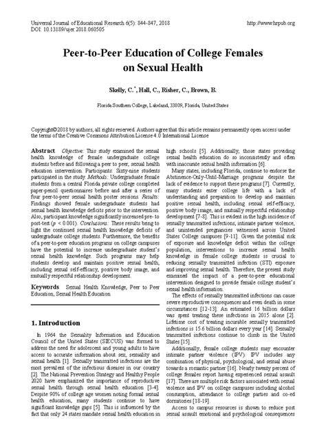425 Sex Education College Research Article Universal Journal Of