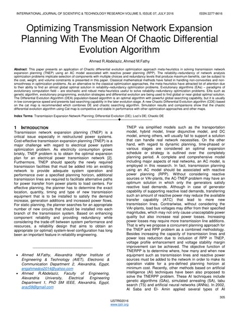 Pdf Optimizing Transmission Network Expansion Planning With The Mean Of Chaotic Differential