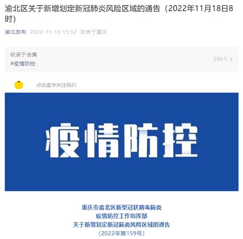 风险区及管控区调整情况：渝北、合川、北碚、万州、巴南、重庆高新区防控小区疫情