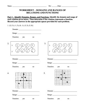 Worksheet Domains Ranges Form Fill Online Printable Fillable Blank PdfFiller