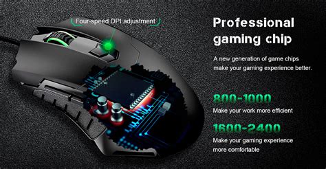 Tropro Gaming Mouse Wired Breathing Light Ergonomic Game Usb Computer Mice Multicolor Gamer
