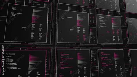 Futuristic Hi Tech User Interface Multi Display With Digital Code And Data Motion Graphics