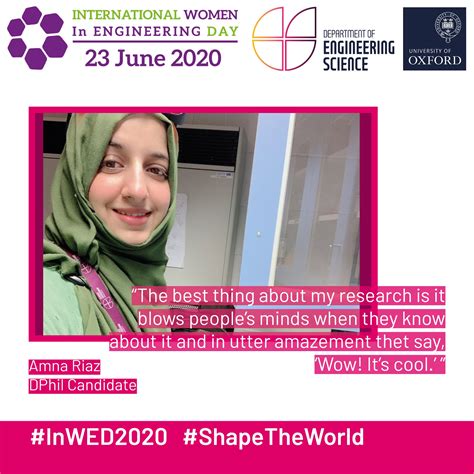 Dphil Candidate Amna Riaz Women In Engineering Oxford