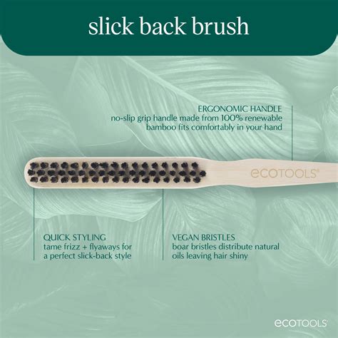 Ecotools Slick Back Hairbrush Brush For Wet Or Dry Hair Tease Smooth