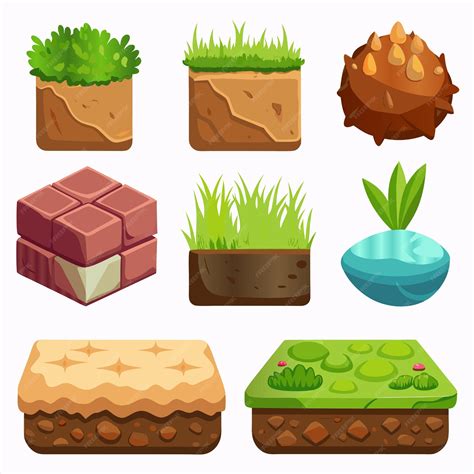 Un Conjunto De Diferentes Tipos De Plantas Y Plantas Vector Premium