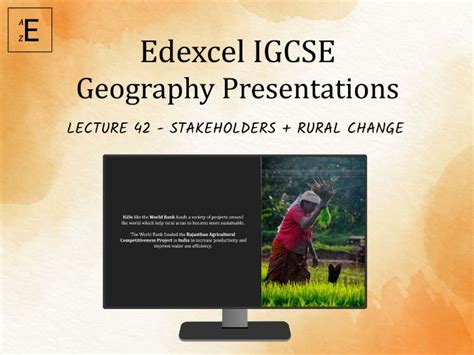 Edexcel IGCSE Geography Lecture Stakeholders And Rural Change Teaching Resources