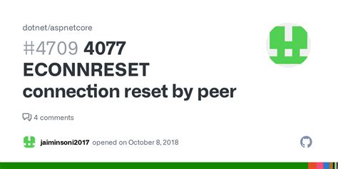 4077 Econnreset Connection Reset By Peer · Issue 4709 · Dotnet