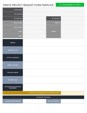 Fillable Online SIMPLE PROJECT REQUEST FORM TEMPLATE Smartsheet Fax Email Print PdfFiller