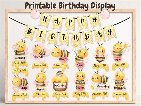 Bumble Bee Classroom Birthday Classroom Birthday Display Classroom