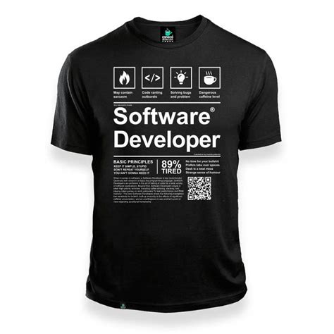 Camisa Software Developer Preta Caneca Do Dev Canecas E Produtos De