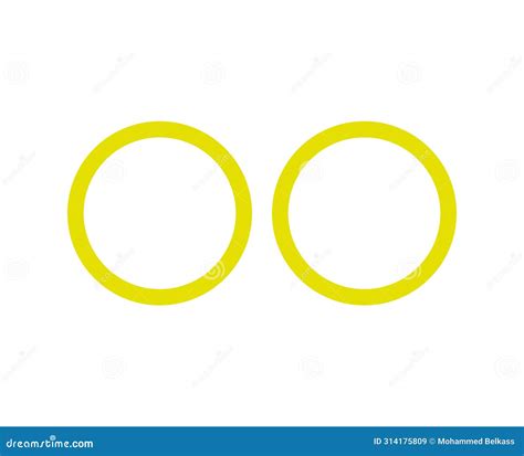 Circle Shape Outline Stroke Yellow Symbol Element Vector Graphic Design Stock Vector