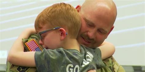Watch Marines Son Tearfully Hug His New Stepmom As She Reads Wedding Vows